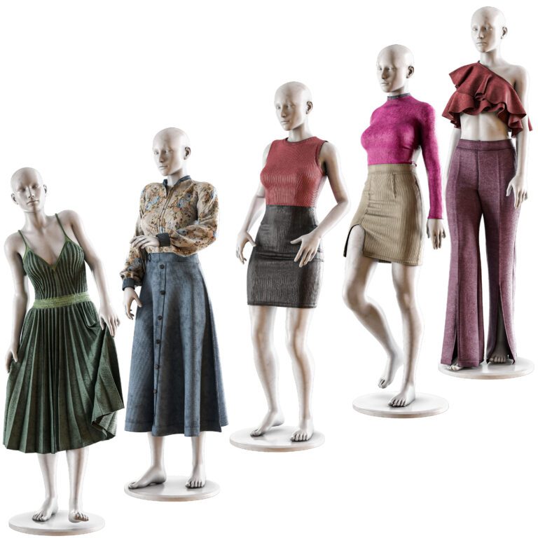 Female mannequins with clothes vol 01 (331096) 3D model - Download 3D ...