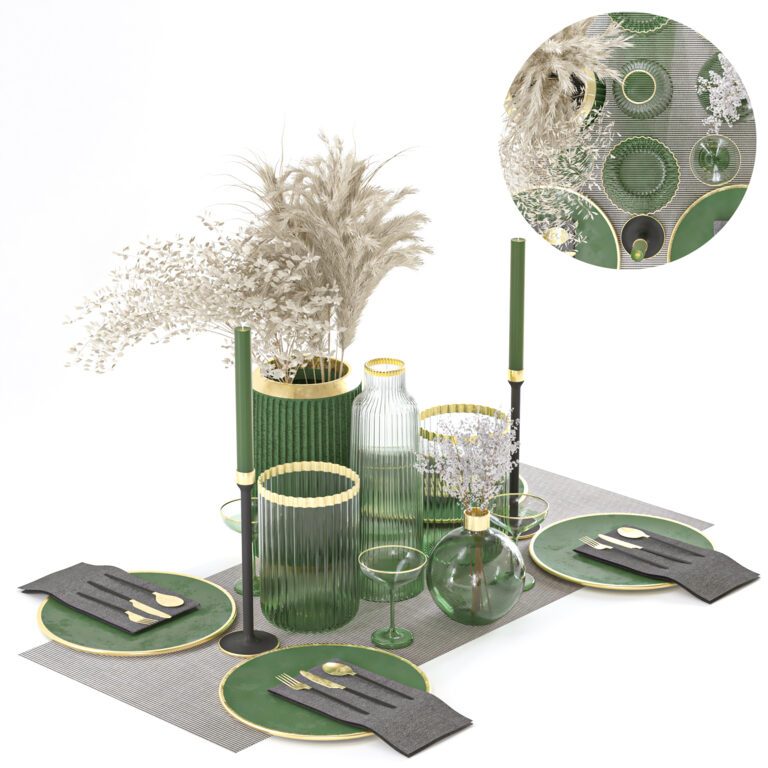 Green tableware vol 04 (331715) 3D model - Download 3D model Green ...