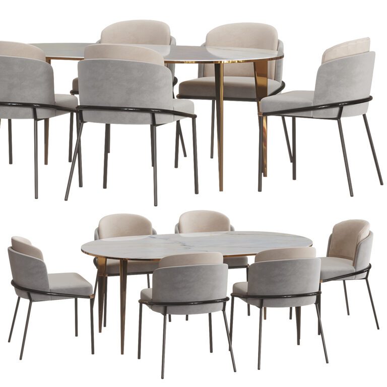 Minotti fil noir dining table 2 (331746) 3D model - Download 3D model ...