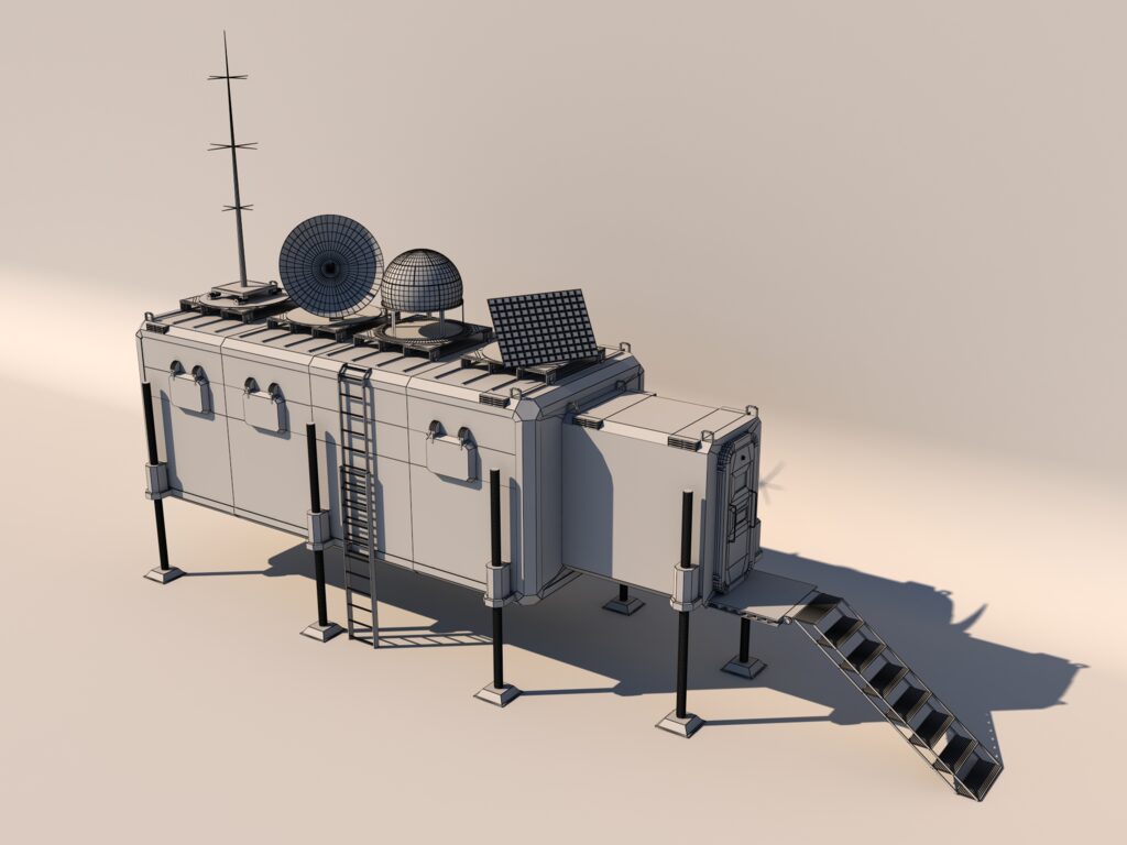 Military modular mobile base - bunker (low-poly model) (332506) 3D ...