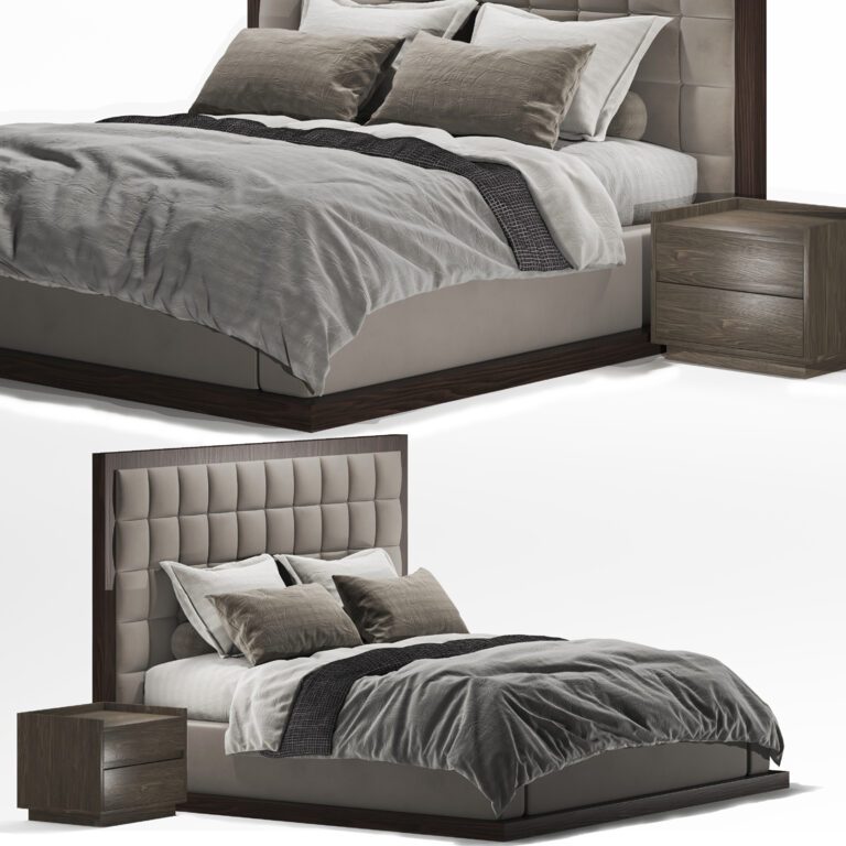 Leon Bed Walnut (333278) 3D model - Download 3D model Leon Bed Walnut ...