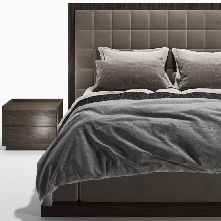 Leon Bed Walnut (333278) 3D model - Download 3D model Leon Bed Walnut ...