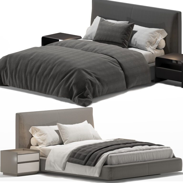 RICHARD Double bed By B&B Italia (333281) 3D model - Download 3D model ...