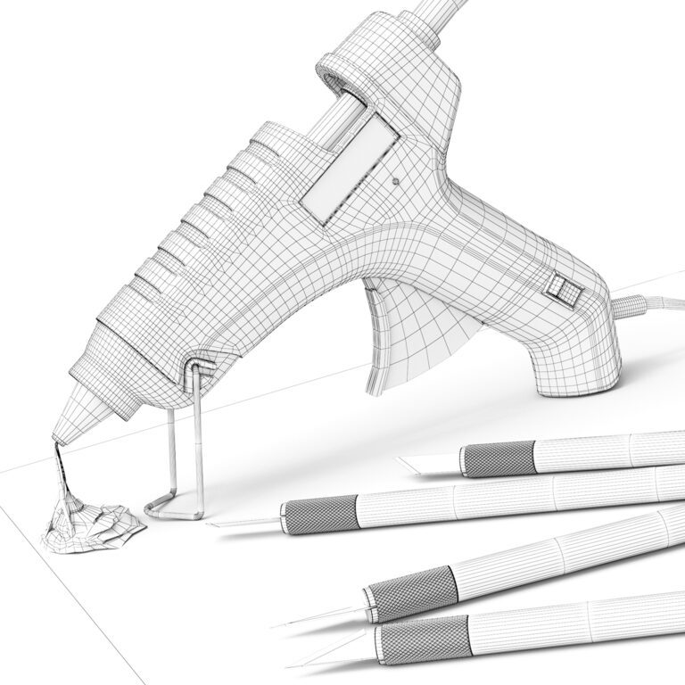 DIY kit with glue gun (333670) 3D model - Download 3D model DIY kit ...