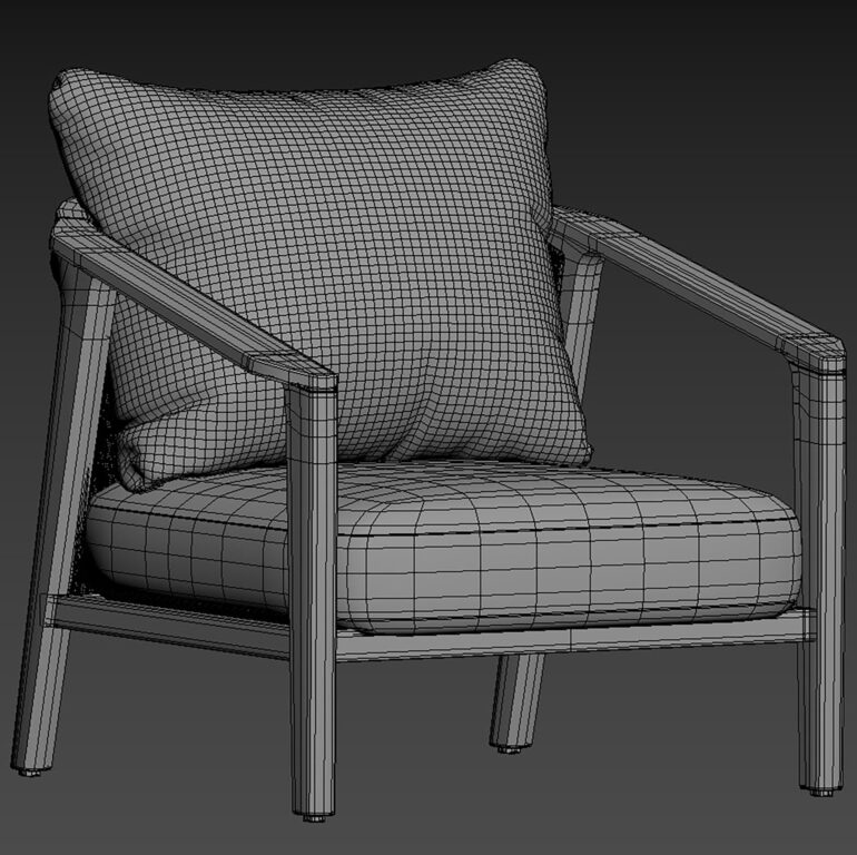 Malta Teak chair by RH (333813) 3D model - Download 3D model Malta Teak ...