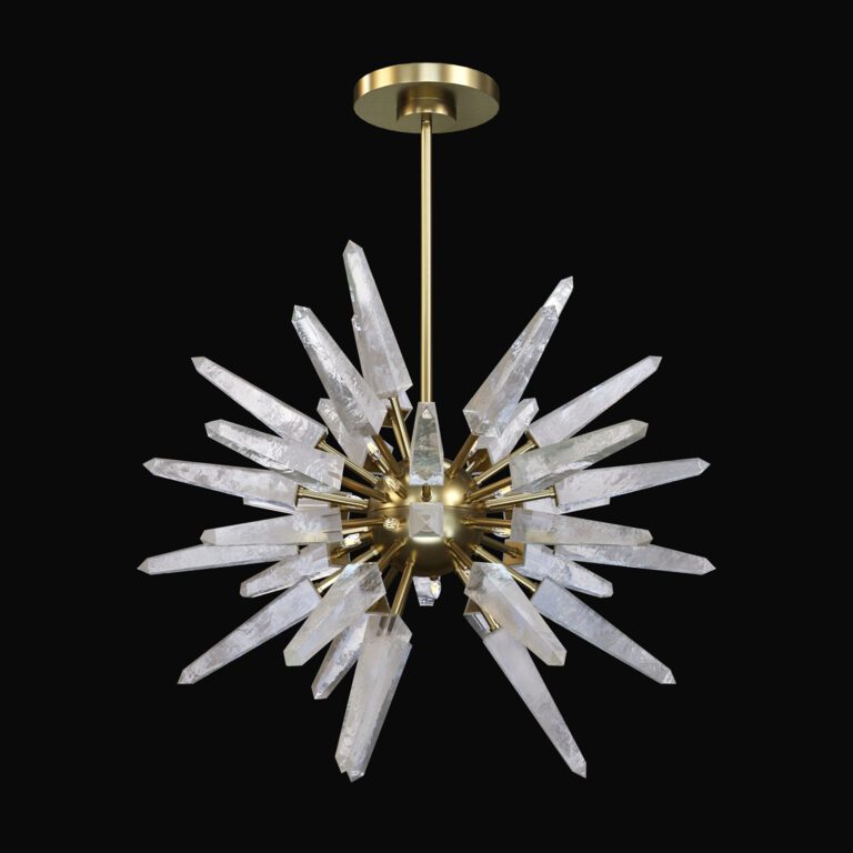 Customizable mid-century Sputnik-style with rock crystal arms ...