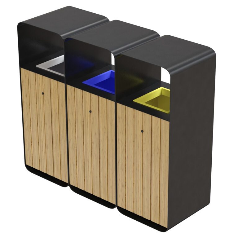 HANKO M Triple-Sort Modular Recycling Bin for Outdoor - Optional ...