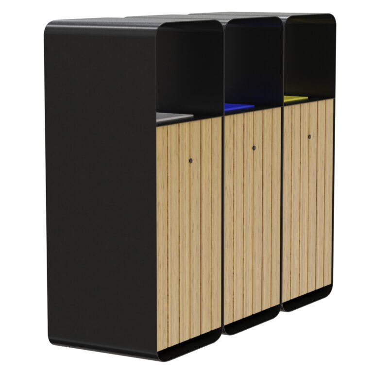 HANKO M Triple-Sort Modular Recycling Bin for Outdoor - Optional ...