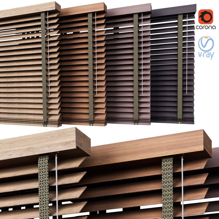 Wooden Venetian Blind vol 01 (334427) 3D model - Download 3D model ...