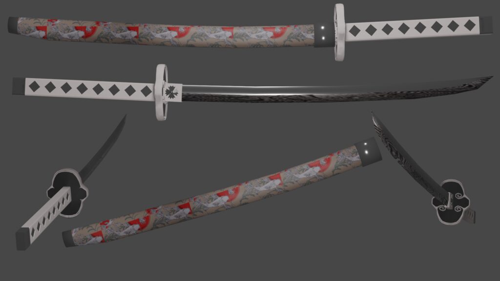 Set of five katana designs (335931) 3D model - Download 3D model Set of ...
