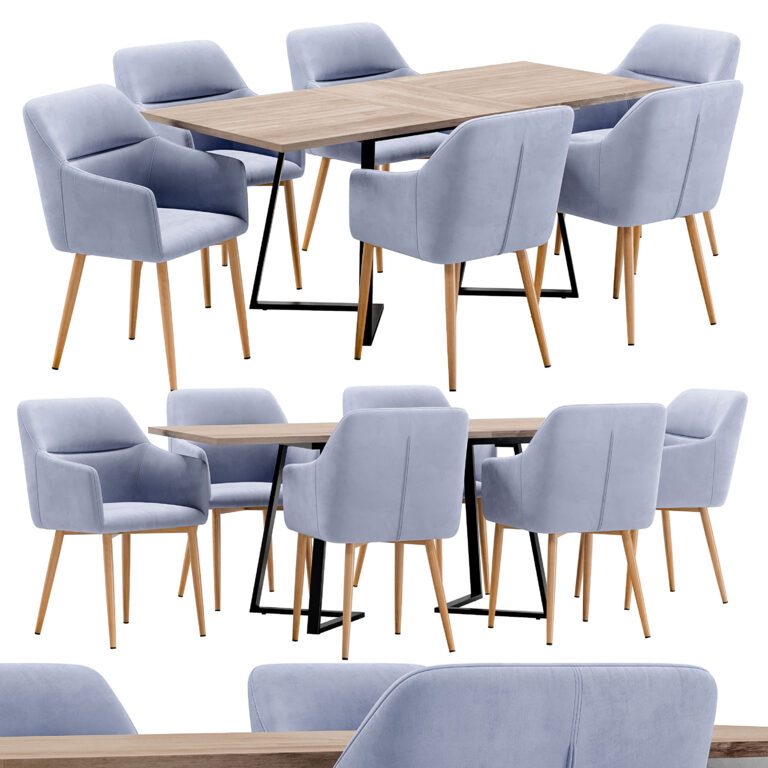 Rome Chair and Ronaldo Dining Table (336129) 3D model - Download 3D ...