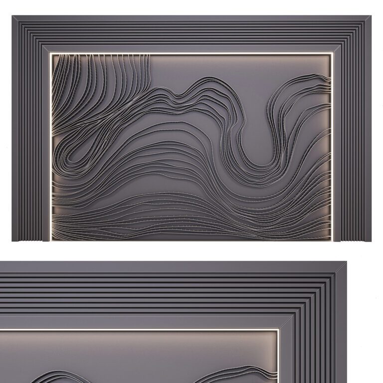 Wall decorative panel waves (336792) 3D model - Download 3D model Wall ...