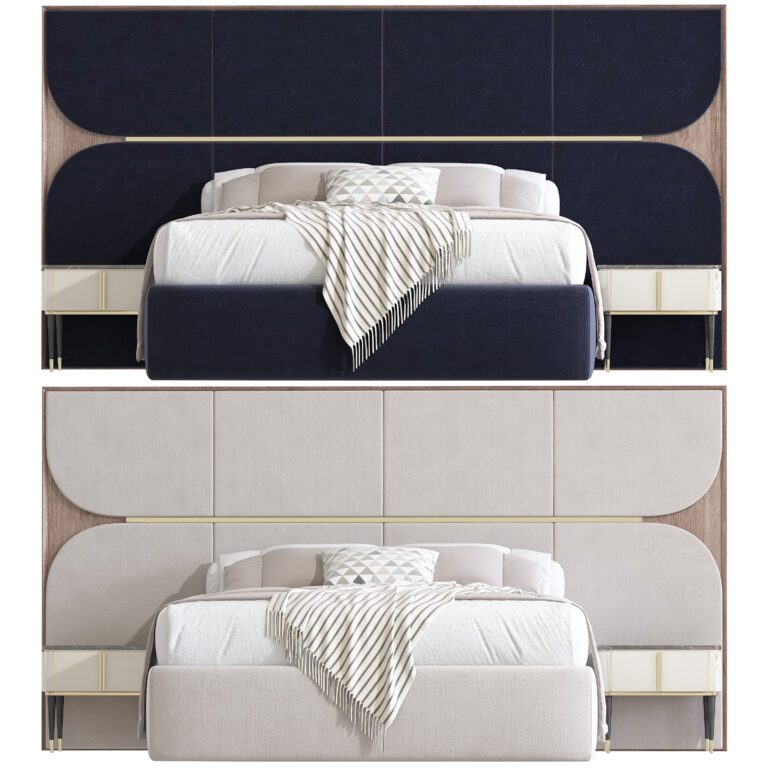 Double bed 75 (337129) 3D model - Download 3D model Double bed 75 ...