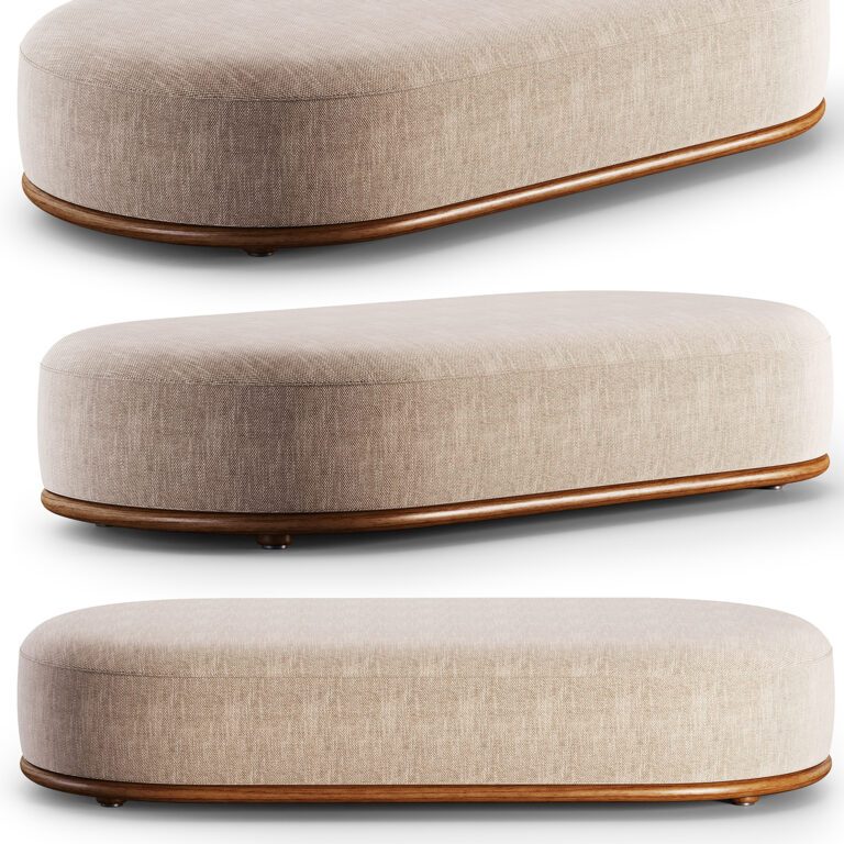 Oval Pouf Fabric Cask (337567) 3D model - Download 3D model Oval Pouf ...