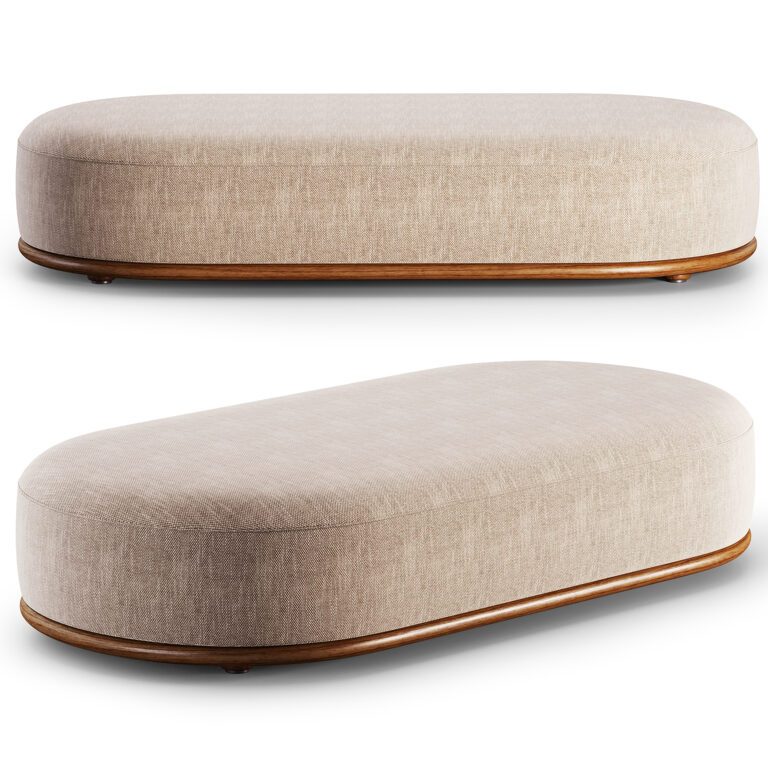 Oval Pouf Fabric Cask (337567) 3D model - Download 3D model Oval Pouf ...
