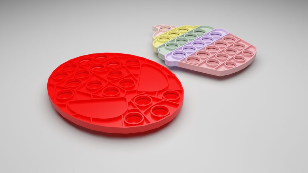 Pop It Fidget Toys Set (338086) 3D model - Download 3D model Pop It ...