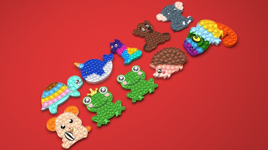 Animal Pop It Fidget Toys Set (338087) 3D model - Download 3D model ...