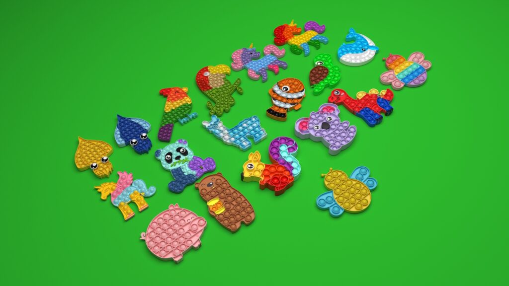 Animal Pop It Fidget Toys Set (338140) 3D model - Download 3D model ...