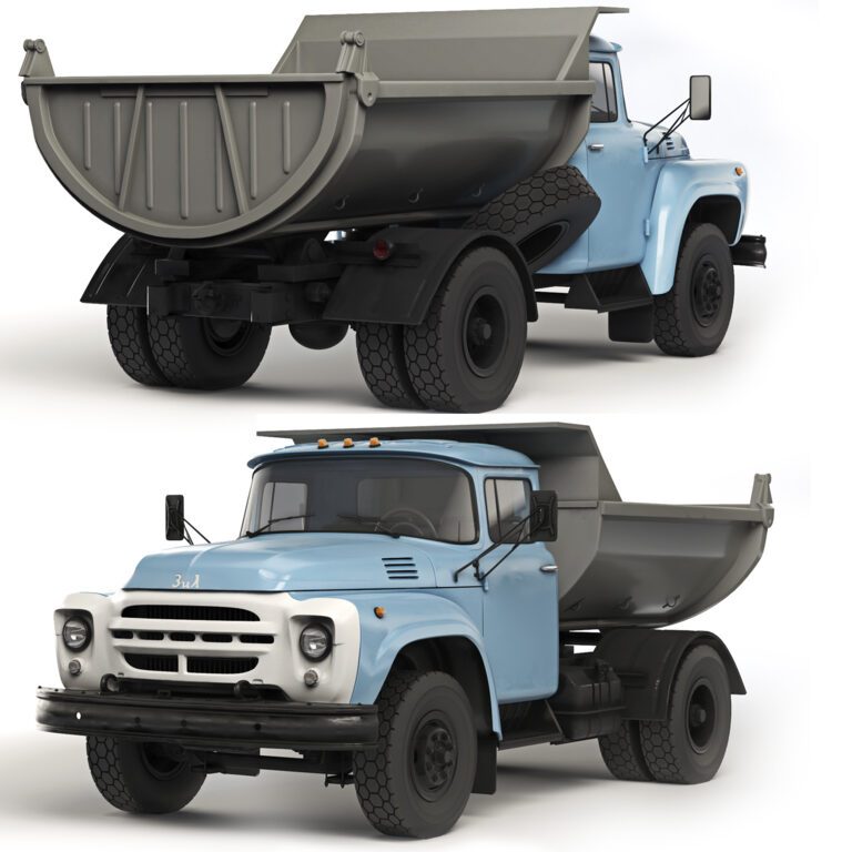 ZIL 130 dump truck MMZ 555 1965 (338673) 3D model - Download 3D model ...