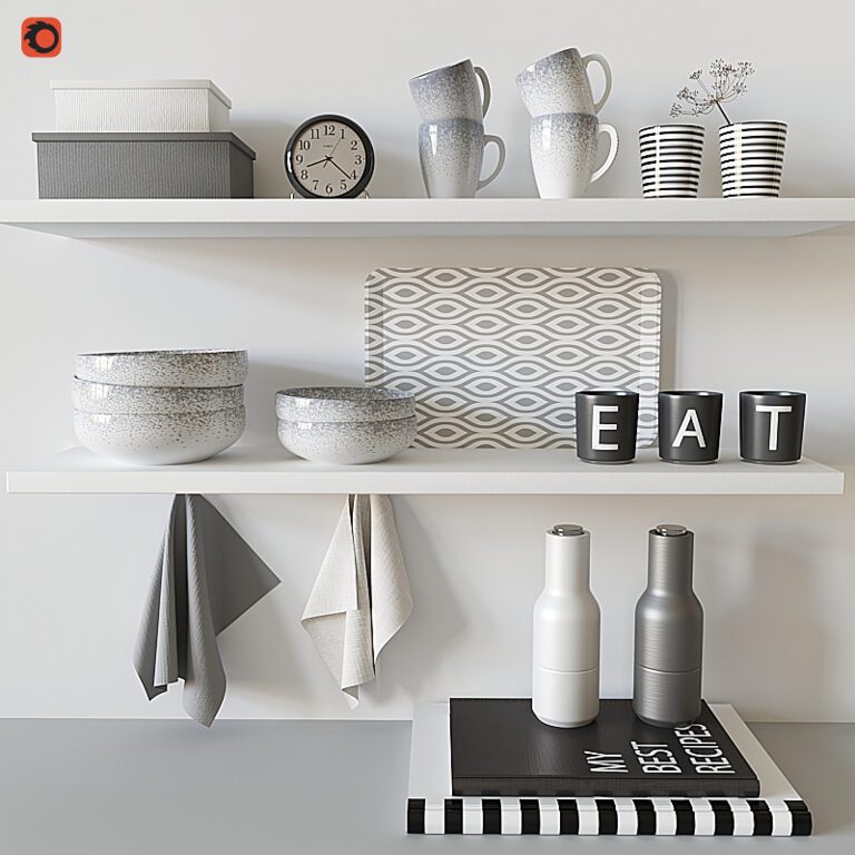 Kitchen Decor Set 01 (339519) 3D model - Download 3D model Kitchen ...