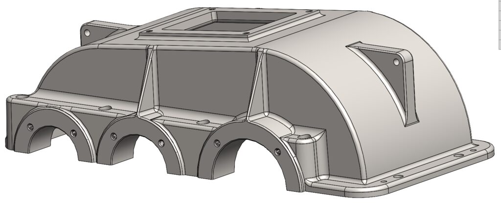 Housing of a two-stage spur gearbox (340032) 3D model - Download 3D ...