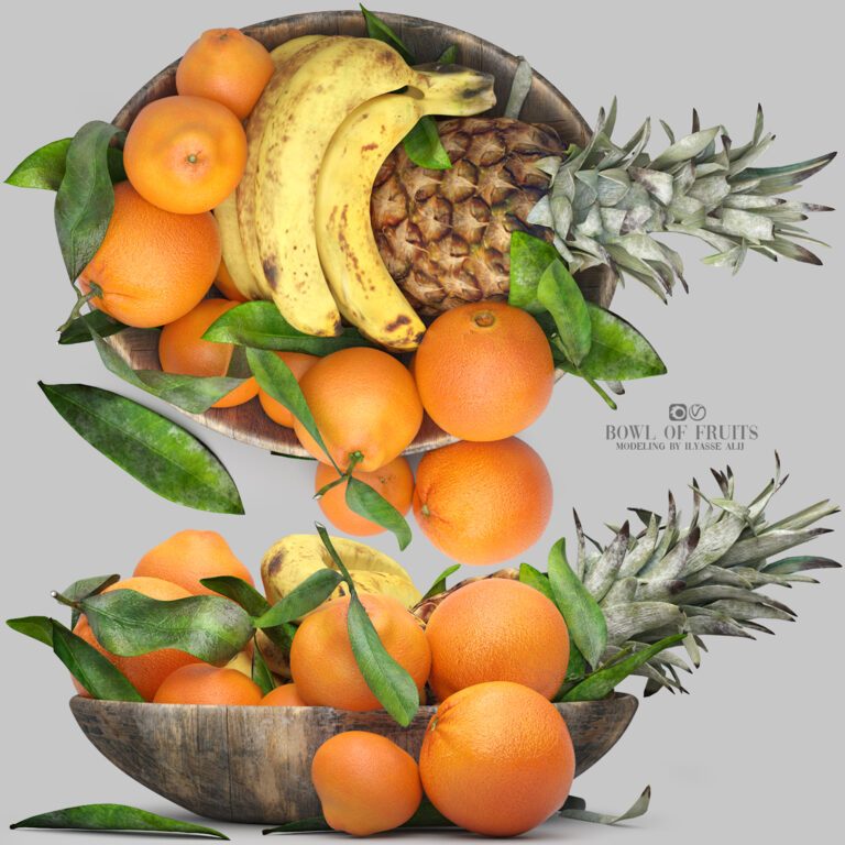 Bowl of fruits (341735) 3D model - Download 3D model Bowl of fruits ...