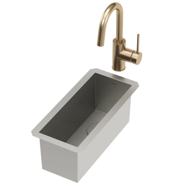 KRAUS Undermount 16 Gauge Single Bowl Bar Prep Kitchen Sink (341885) 3D ...