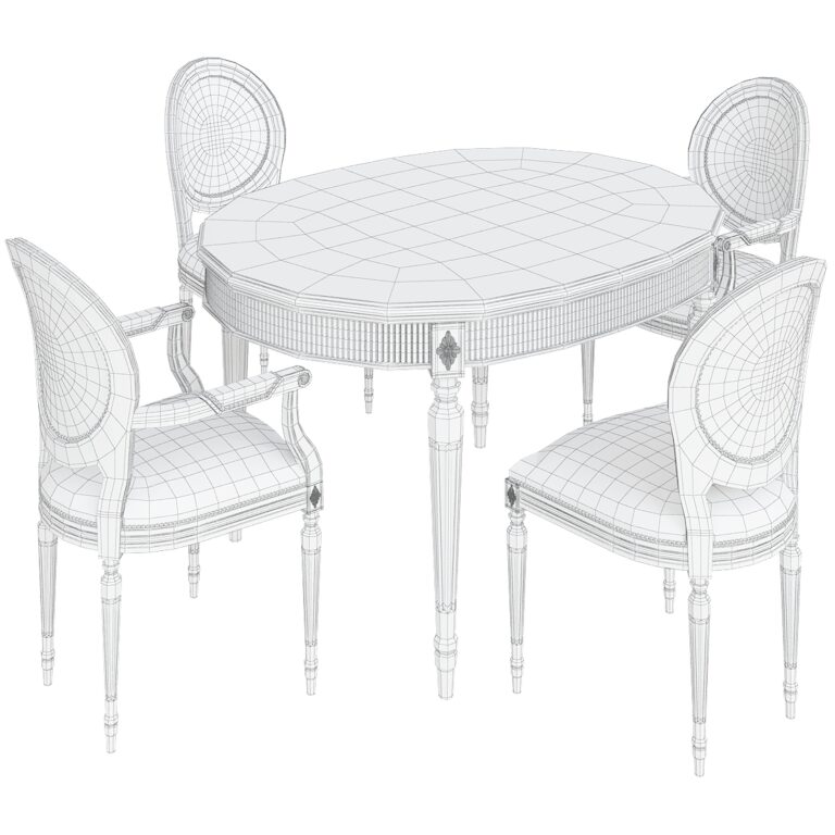 DV HOME COLLECTION VANITY Table and chair (34231) 3D model - Download ...