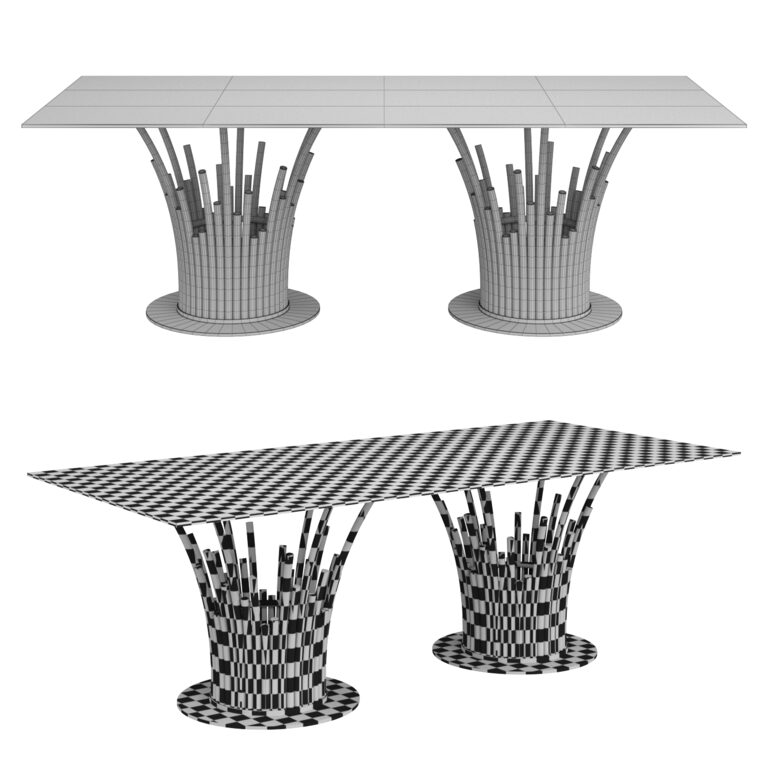 Clement Gold Glass Dining Table (342673) 3D model - Download 3D model ...