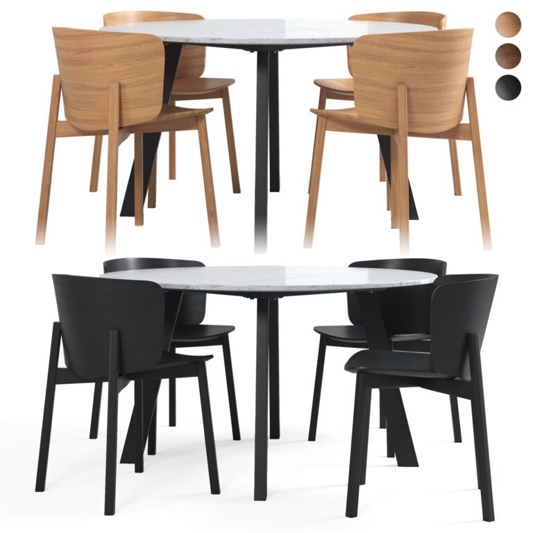 Buddy Chairs Right-Round Table (343060) 3D model - Download 3D model ...