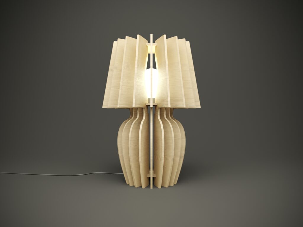 Wood parametric table lamp for cnc machine (343311) 3D model - Download ...