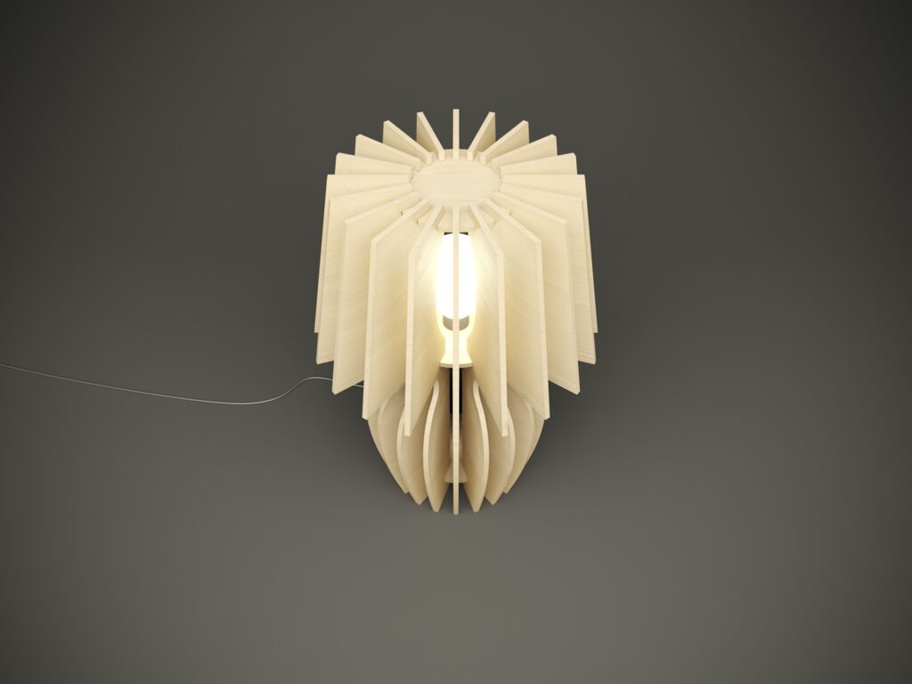 Wood parametric table lamp for cnc machine (343311) 3D model - Download ...