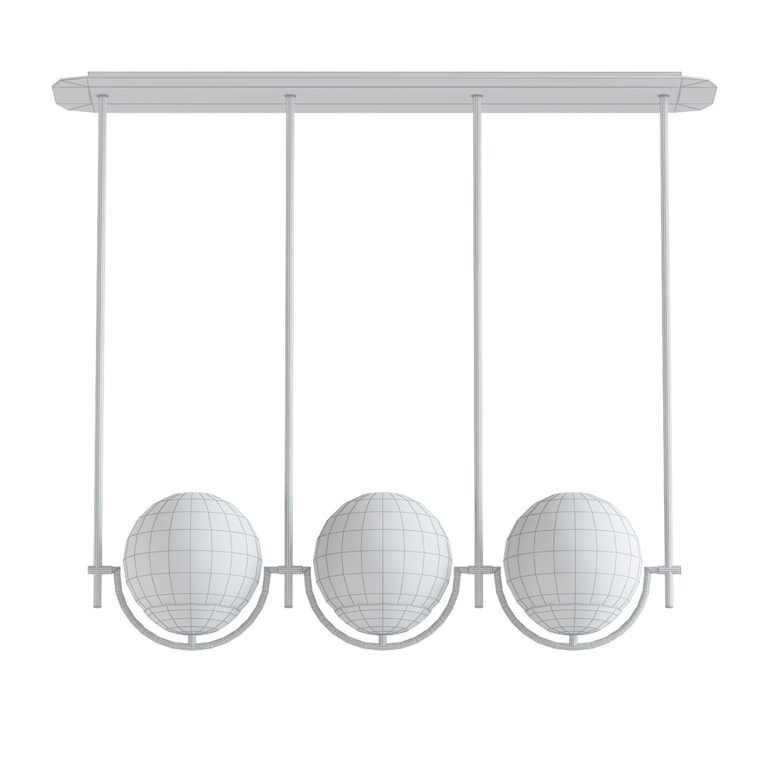 Rondure Three Globe chandelier (344278) 3D model - Download 3D model ...