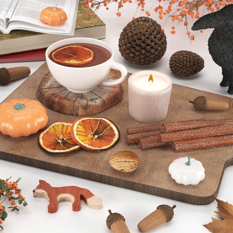 Fall design decoration set (345207) 3D model - Download 3D model Fall ...