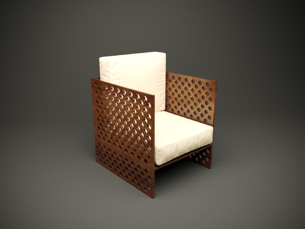 Wood parametric chair model for cnc machine (345563) 3D model ...