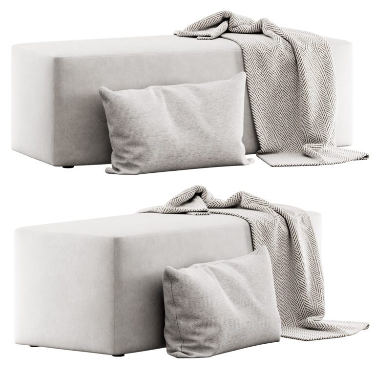 Large Rectangular Pouf by Iroco design (345822) 3D model - Download 3D ...