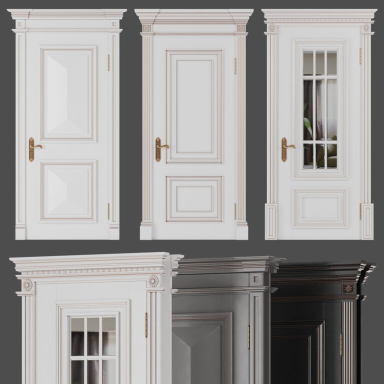 Classic Apartment Doors (346296) 3D model - Download 3D model Classic ...