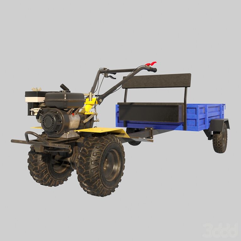 Motoblock with a cart (346703) 3D model - Download 3D model Motoblock ...