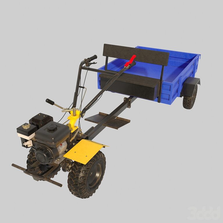 Motoblock with a cart (346703) 3D model - Download 3D model Motoblock ...