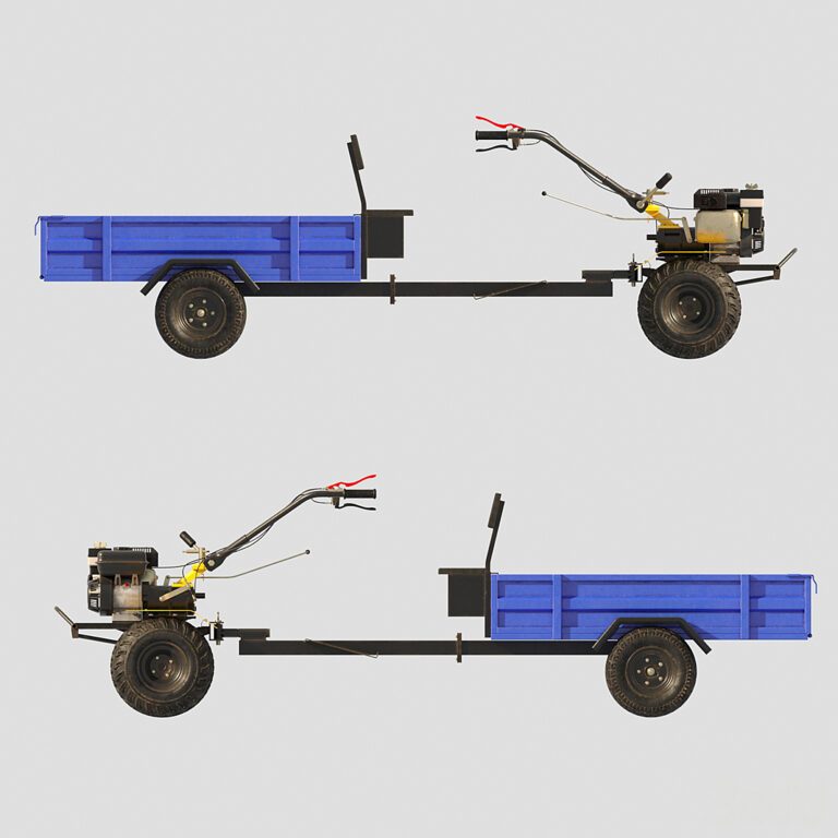 Motoblock with a cart (346703) 3D model - Download 3D model Motoblock ...