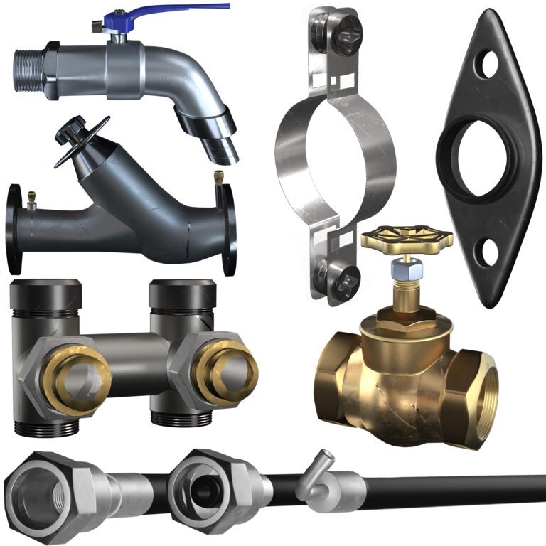 Collection of types valves and fittings (346769) 3D model - Download 3D ...