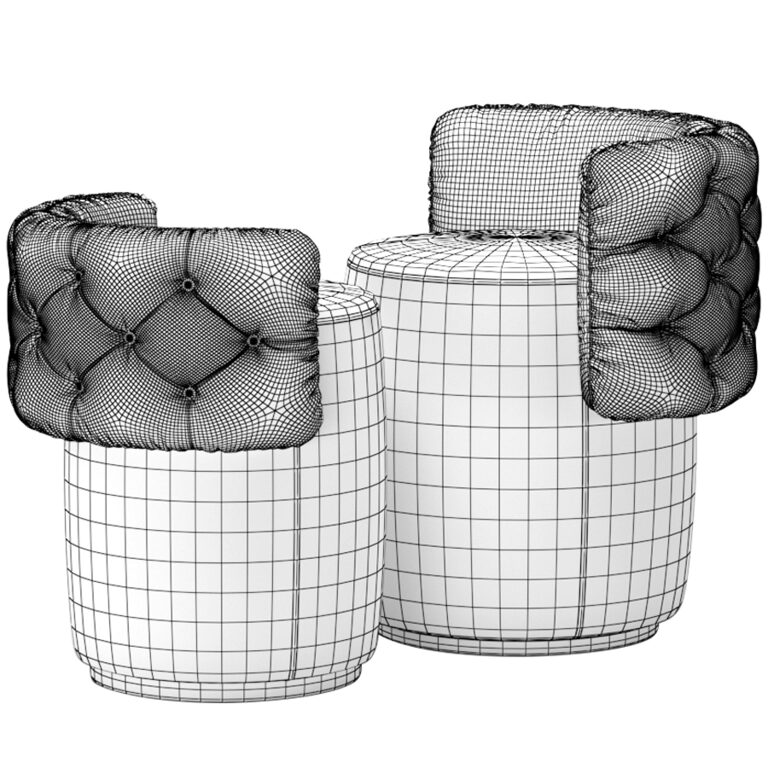 FENDI casa POLTRONA EFEA MEDIUM CAPITONNE pouf (346881) 3D model ...
