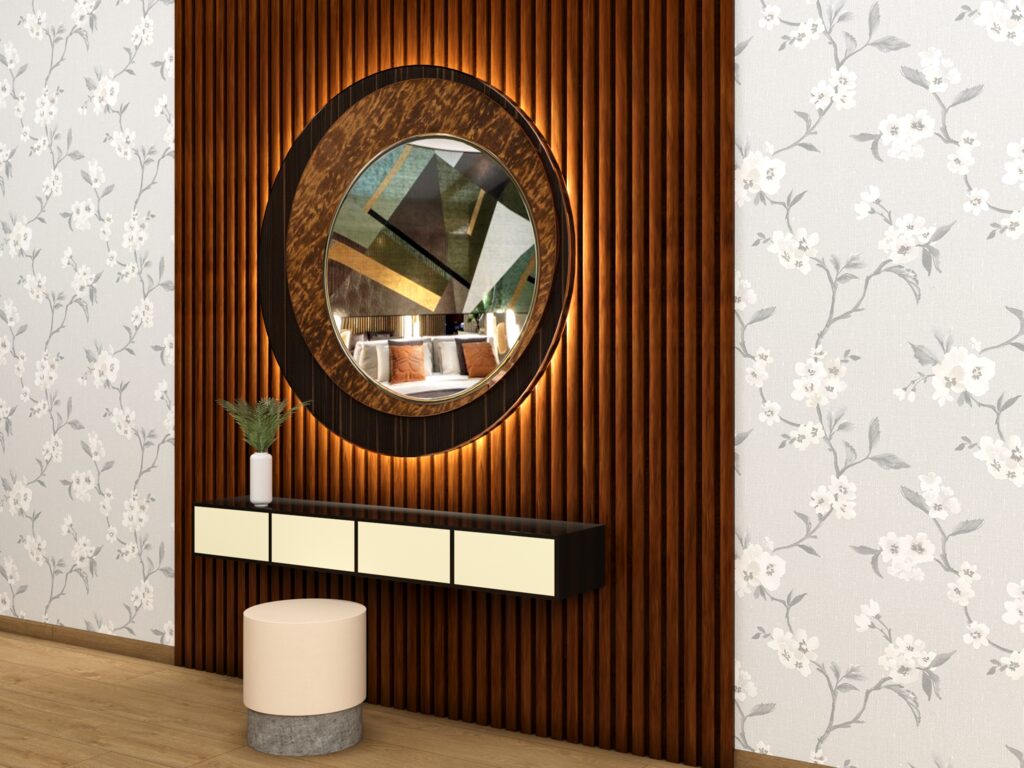 Mirror and pouffe (346933) 3D model - Download 3D model Mirror and ...