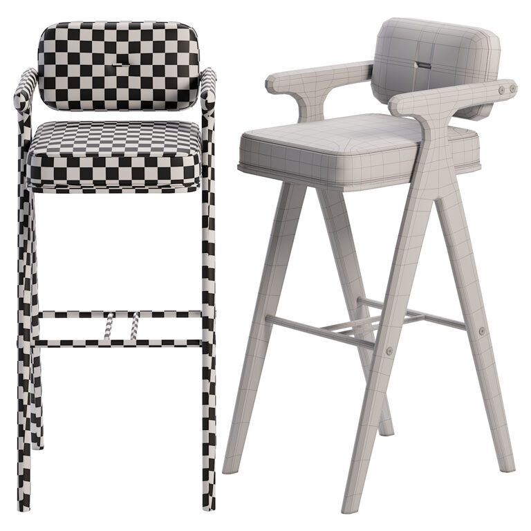 BERNARD BAR CHAIR (347244) 3D model - Download 3D model BERNARD BAR ...