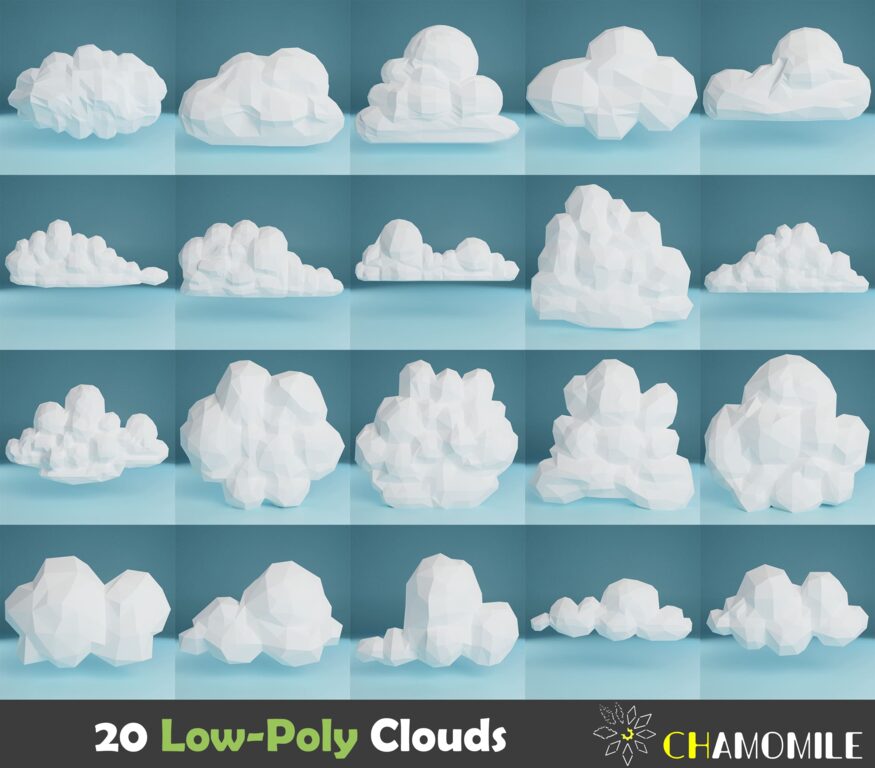 20 white clouds (347567) 3D model - Download 3D model 20 white clouds ...
