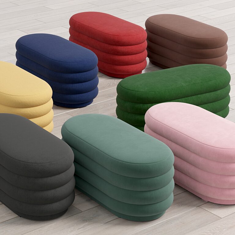 Ferm Living - Velour Pouf oval (347697) 3D model - Download 3D model ...