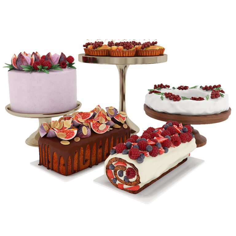 Collection of fruit and berry cakes 3 (348468) 3D model - Download 3D ...