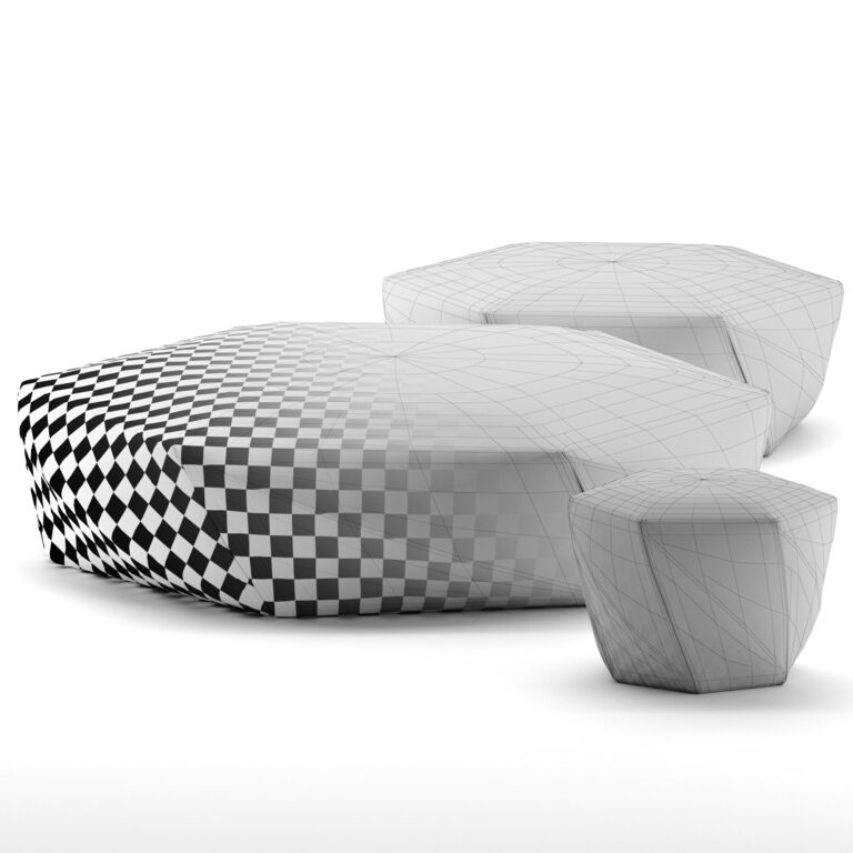BROOK by Moroso Pouf Set (349719) 3D model - Download 3D model BROOK by ...