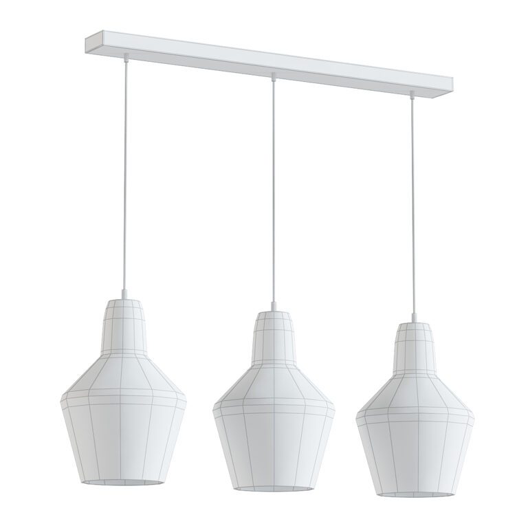CEILING LIGHT HUDSON CONE SHAPE 3 PENDANTS (350042) 3D model - Download ...