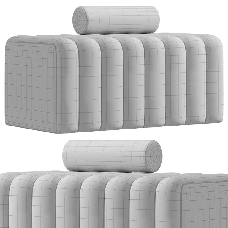 Modern Line Tufted Bench By Homary (350128) 3D model - Download 3D ...